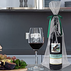 Morepack Clear Wine Bottle Gift Bags 100Pcs 8"x16"+4" Flat Bottom Cellophane Bags