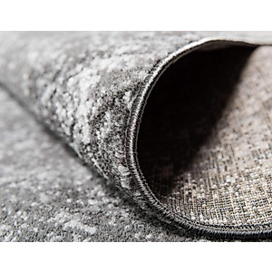 Unique Loom Sofia Collection Area Rug - Casino (6' 1" x 9' Rectangle, Dark Gray/ Ivory)