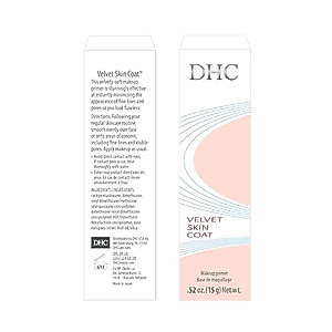 DHC Velvet Skin Coat, Mattifying Makeup Primer, Powder-Gel Formula, Minimizes look of pores, fine lines, and Imperfections, All skin types, Fragrance and Colorant Free, 0.52 oz. Net wt