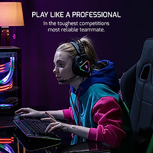GAMEPOWER Kizaru USB Gaming Headset - 7.1 Virtual Surround Sound, Wired RGB Led Headphones with 53MM Drivers, Comfort Design, 360 Spatial Audio, Noise Cancelling Mic PC, Laptop, Black