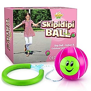 IPIDIPI TOYS Skip It Ankle Toy Pink Retro Skipit Toy Hopper Ball - Improve Coordination, Get Exercise The Fun Way - Playground Ball Best Retro Birthday Gift for Kids 5, 6, 7, 8, 9, 10, 11