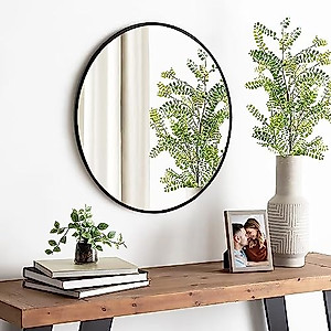 Fabuday Black Round Mirror for Wall 24 inch - Circle Mirror for Bathroom, Entryway, Living Room, Hallway, Vanity Decor, Big Matte Metal Frame Mirror