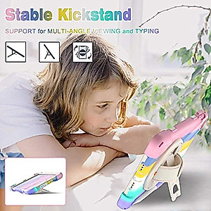 TSQ iPad Mini 4/5 Case for Kids Girls Cute Pink | Silicone Shockproof Protective iPad Mini 5th/4th Generation Case 7.9 Inch with Pencil Holder Stand Hand Strap