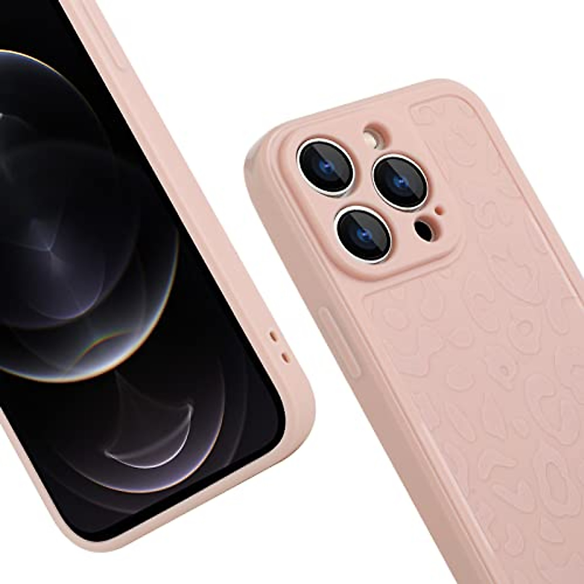 SAKUULO Compatible with iPhone 12 Pro Max Case Pink Leopard Design Soft Phone Case Shockproof Full Camera Protective Cover for iPhone 12 Pro Max, Pink