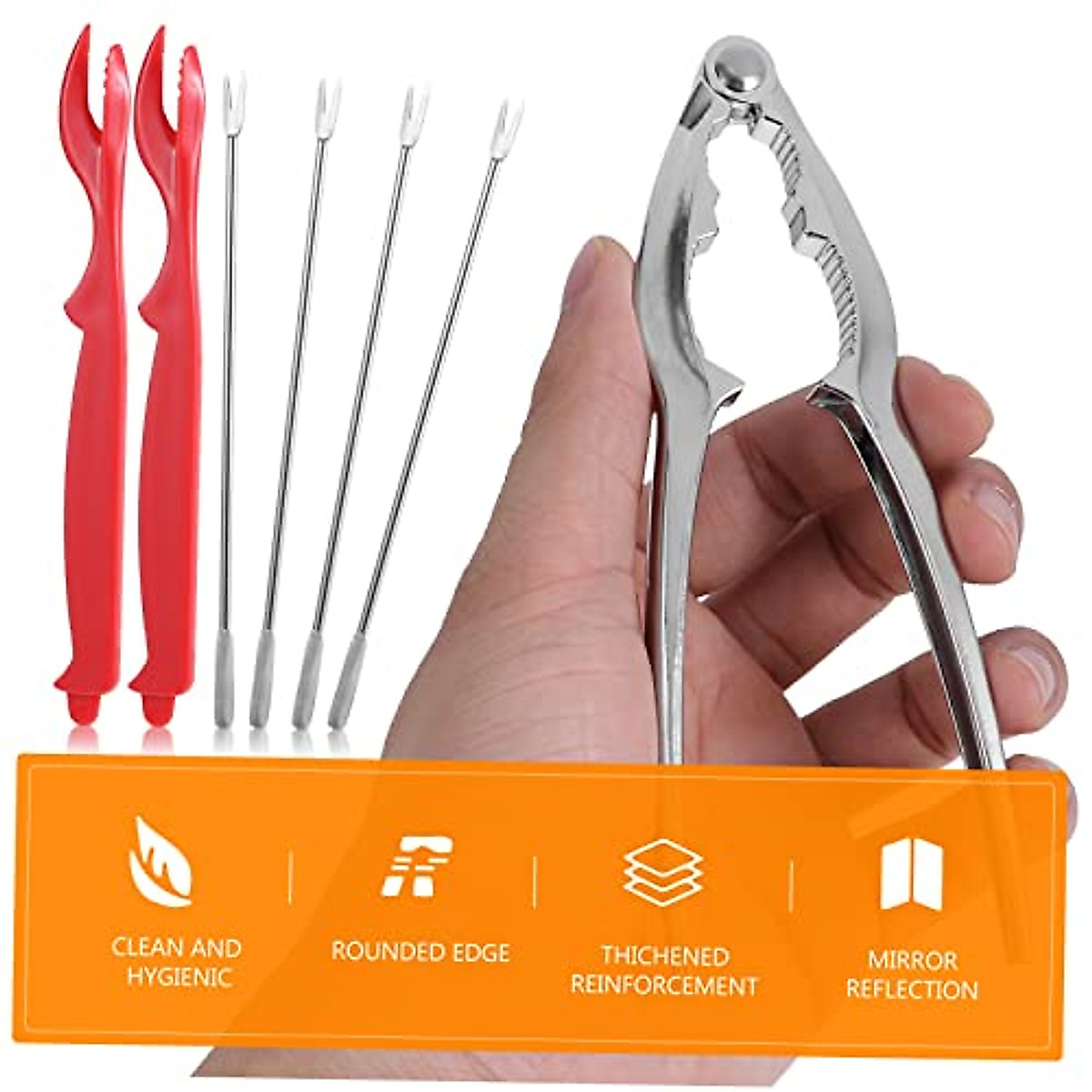 GANAZONO 24 Pcs Eating Crab Tool Set Kitchen Utensil Set Blush Set Serveware Set Crab Opener Tools Lobster Seafood Crackers Forks Lobster Eating Tool Seafood Crab Tool Crab Eating Tool Crab