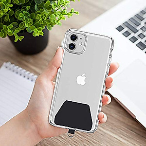 takyu Cell Phone lanyard pad, 2 Pack Universal Phone Safety Tether Connector with Adhesive Compatible for Most Smartphones (Black Black)