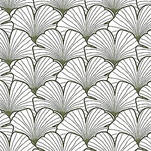 Heroad Brand Green Leaf Wallpaper Peel and Stick Green Ginkgo Leaves Wallpaper Geometry Contact Paper Self Adhesive Boho Thicken Contact Paper for Cabinets Removable Waterproof Vinyl 15.5"x196"