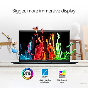 ASUS Vivobook Pro 15 OLED Laptop, 15.6” 2.8K OLED Display, AMD Ryzen 7 6800H Mobile CPU, NVIDIA GeForce RTX 3050 GPU, 16GB RAM, 512GB SSD, Windows 11 Home, Quiet Blue, M6500RC-DB71