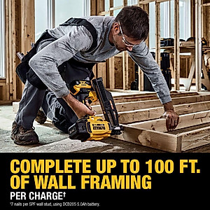 Dewalt DCN920P1 20V MAX Brushless 21-Degree Lithium-Ion Cordless Plastic Framing Nailer Kit (5 Ah)