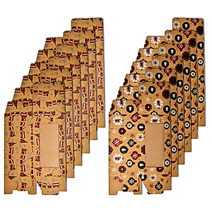 Gift Boutique 24 Christmas Bakery Boxes Holiday 2 Pound Loaf Pan Treat Boxes Brown Kraft Paper Box with Window for Baking Cupcake Goodies Food Gift Packaging Containers Party Favors 9" X 5" X 4.5"