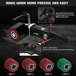 Autolock Metal Burnishing Machine,Electric Sander Polisher, With 4 Burnishing Wheels for Metal and Stainless Steel Polishing