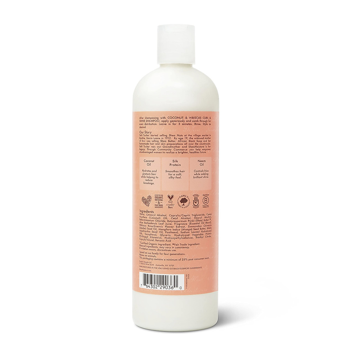 SheaMoisture Hair Conditioner Curly Hair Products, Coconut & Hibiscus Curl & Shine Conditioner, Shea Butter, Coconut Oil, Vitamin E & Neem Oil, Frizz Control, Family Size (2-Pack, 16 Fl Oz Ea)