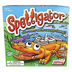 Junior Learning Spelligator Word Building Game, Ages 5-9, Phonemic Awareness, 75 Letter Tiles