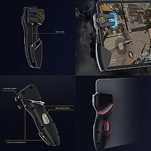 HUAYUWA Tablet Game Joystick Trigger Handle 6 Finger L1R1 Shooter Fire Aim Button Controller Fits for iPad Android Tablet PUBG Game Accessories