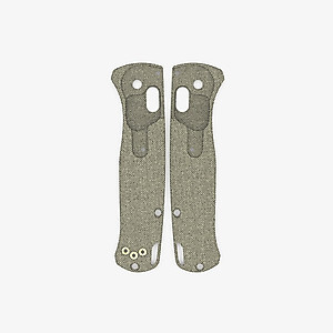 Flytanium Crossfade Micarta Knife Handle Scales Compatible with Benchmade Bugout 535 EDC Knife (Green Canvas)