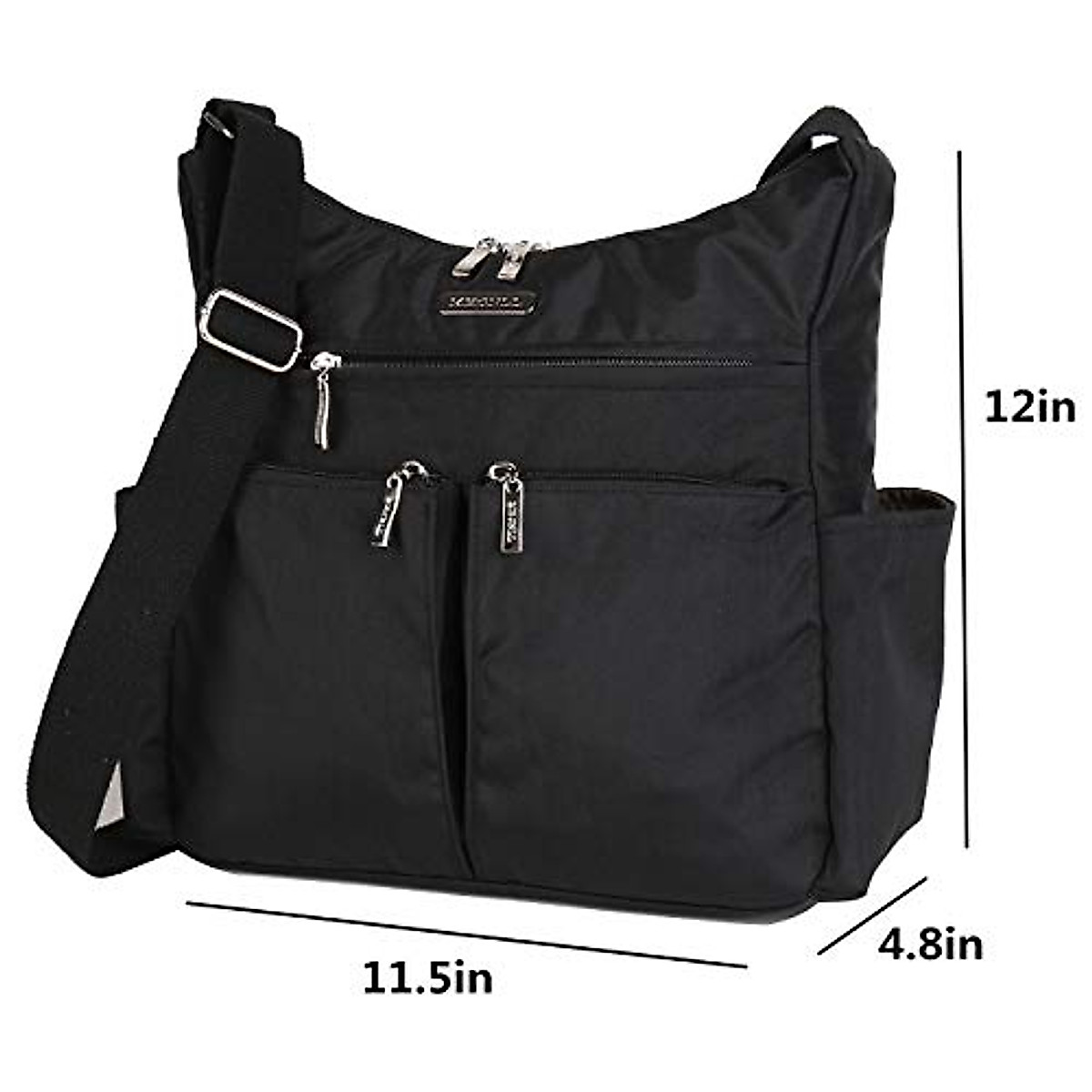 MHCNLL Anti Theft Crossbody Purse,RFID Women Nylon Waterproof Shoulder Bag (black)