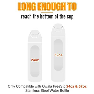 MLKSI 8pcs Replacement Straws for Owala FreeSip 24oz & 32oz, Reusable Plastic Straws with Cleaning Brush for Owala Flip Insulated Stainless Steel Water Bottle 24 oz