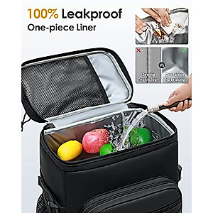 TACTICISM Backpack Cooler 38 Cans Tactical Lunch Backpack for Men Work - Molle Soft Cooler Backpack Insulated Waterproof Leak Proof - Camping Beach Kayaking Hiking Fishing Accessories - Black