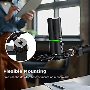 Bietrun UMKF01 Noise Reduction USB Microphone, Cardioid Pickup Pattern, Plug and Play, Adjustable Heavy-Duty Stand, 1-Year Warranty