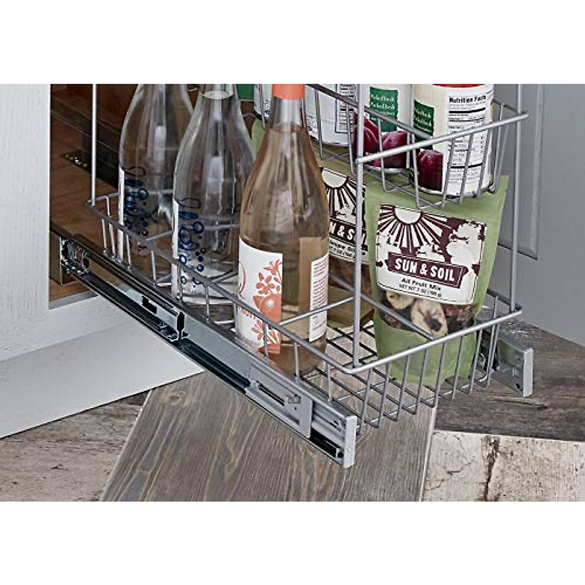 ClosetMaid 32105 Premium Wide 3-Tier Compact Kitchen Cabinet Pull-Out Basket, 8.75-Inch