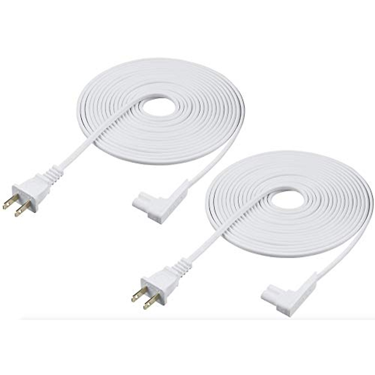 Vebner 16-Foot 2-Pack Power Cord Compatible with Sonos One, Sonos One SL, Sonos Play-1 Speakers - Power Plug Cable (Extra Long, White)