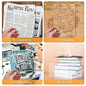 Molain 3X Oversized Magnifier, 5 Pcs Full Page Magnifiers Large Fresnel Lens Magnifier Lenses Magnifying Loupe Reading Aid Helper- Best Magnifying for Reading Small Prints & Low Vision Seniors