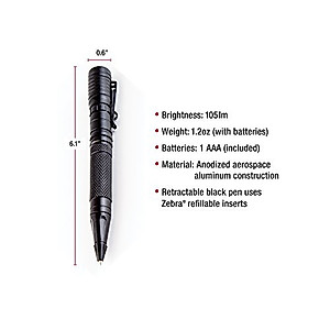 Smith & Wesson M&P Delta Force PL-10 Aircraft Aluminum Tactical Pen with 105 Lumens Flashlight for Survival, Hunting, Outdoor and EDC
