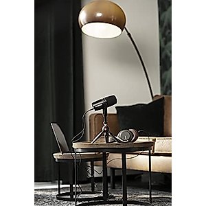 Shure MV7 USB Microphone with Tripod, for Podcasting, Recording, Streaming & Gaming, Built-in Headphone Output, All Metal USB/XLR Dynamic Mic, Voice-Isolating Technology, TeamSpeak Certified - Black