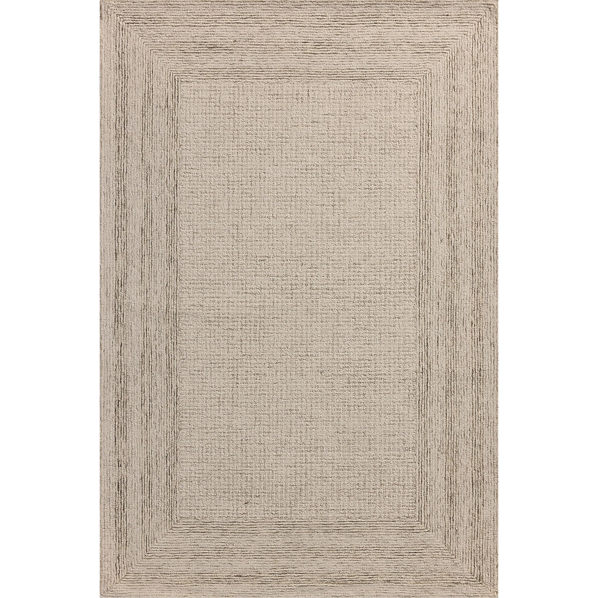 Loloi Amber Lewis Windsor Collection WIN-01 Ivory/Stone 5'-0" x 7'-6", .50" Pile Height, Accent Rug