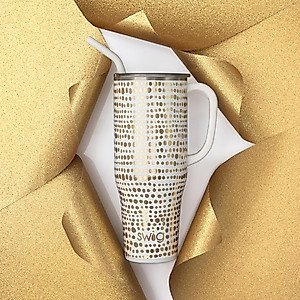 Swig Life 40oz Mega Mug, 40 oz Tumbler with Handle and Straw, Cup Holder Friendly, Dishwasher Safe, Extra Large Insulated Tumbler, Stainless Steel (Glamazon Gold)