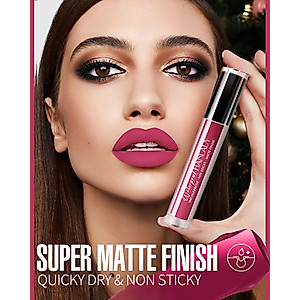 HANLADY Pink Lipstick Matte, Bright Pink Liquid Lipstick Long Lasting for Women, Smudgeproof Lipsticks Color Stay Lip Stain No Transfer No Smear, Vegan & Cruelty-Free (901 Cool Pink)