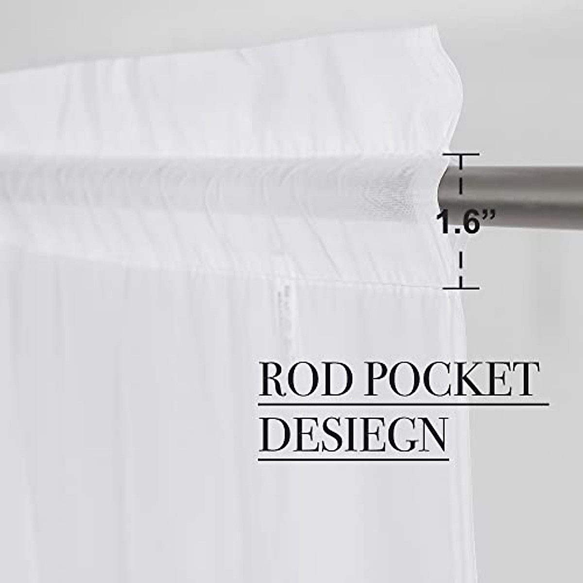 NICETOWN 4 Pieces Sheer White Curtains 84 - Window Treatment Rod Pocket Tulle Voile Drape/Panel Sets for Patio Door (4 Panels, W60 x L84)