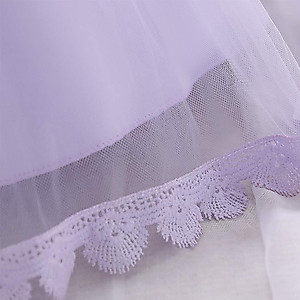 Baby Girls Tutu Dress Infant Flower Girl Sequin Lace Appliques Princess Dress for Baby Wedding Party First Birthday Pageant Gown Lilac 12-18 Months