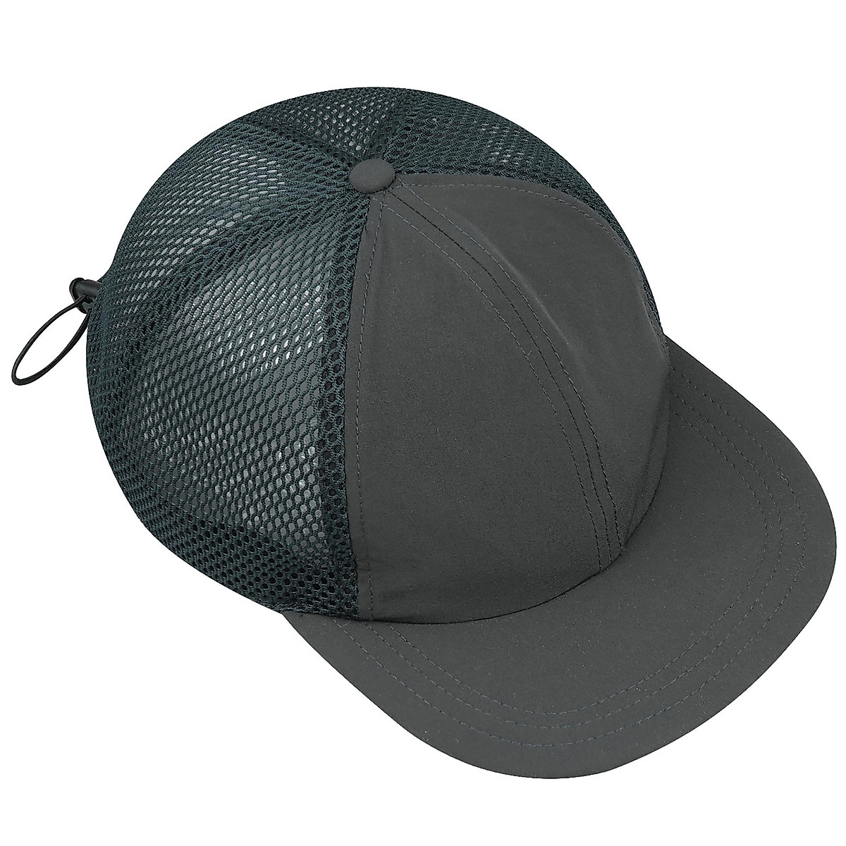 Clakllie Mesh Back Hat for Women Flat Brim Baseball Cap Men Ultra Thin Trucker Hats Outdoor Snapback Dad Hat Fitted Hats,Grey