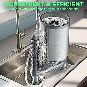 Electric Commercial Glass Washer, High Pressure Wine Glass Cleaning Machine with Water Inlet Pipe and Rinsing Functions, 360° Washing and No Require Electricity, for Bar, Hotel, Coffee Shop