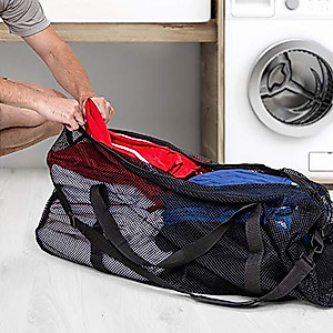 Champion Sports Mesh Duffle Bag with Zipper and Adjustable Shoulder Strap - Multipurpose 15” x 36” Gym Bag for Equipment, Sports Gear, Laundry - Breathable Mesh Scuba and Travel Bag in Multiple Colors