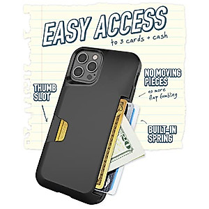 Smartish iPhone 12/12 Pro Wallet Case - Wallet Slayer Vol. 1 [Slim + Protective] Credit Card Holder (Silk) - Black Tie Affair