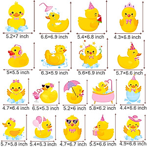 Pink Rubber Duck Hanging Swirls Rubber Duck Birthday Decorations 20PCS Duck Party Hanging Decorations Yellow Duck Ceiling Streamers for Girls Duck Themed Baby Shower Supplies