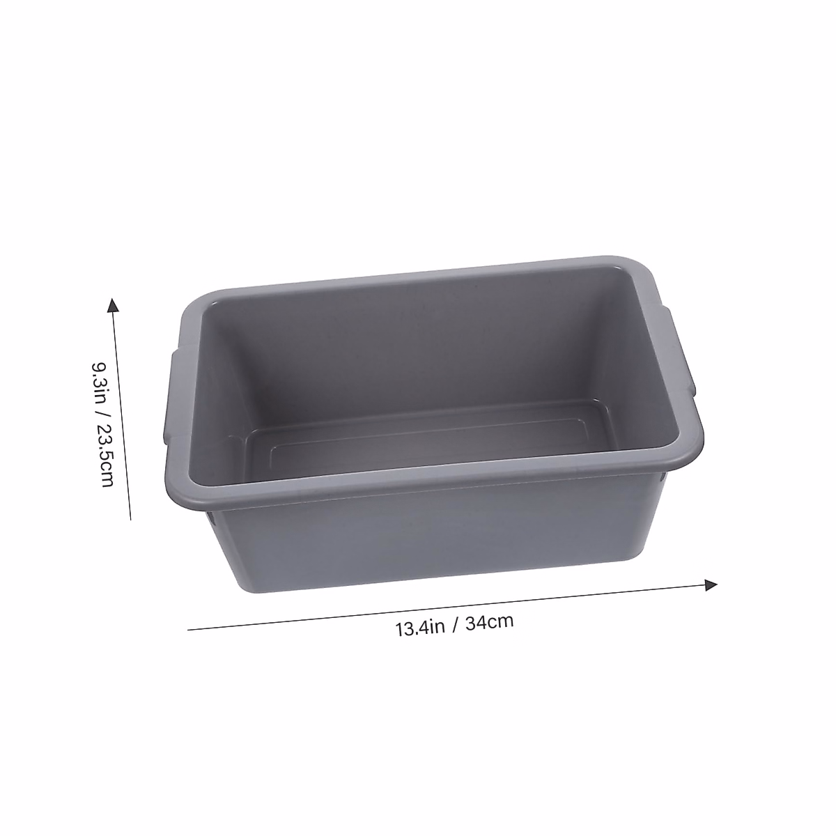 HOMOCONO Utility Tote Bus Tub Bucket Commercial Basket Dish Washing Tub Foot Soak Tub Bus Tub for Restaurant Collapsable White Storage Bins Busser Rectangular Washing Basin Tub Plastic Grey