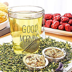 2pcs Tea Infuser, Scdom Stainless Steel Ball Mesh Tea Strainer, Amethyst & White Crystal Moon Pendant Tea Ball Tea Filter with Extended Chain Hook for Brew Fine Loose Tea and Spices & Seasonings