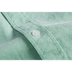 MUSE FATH Men's Button Down Dress Shirt-Cotton Casual Long Sleeve Shirt-Party Dress Shirt-Light Green-XL