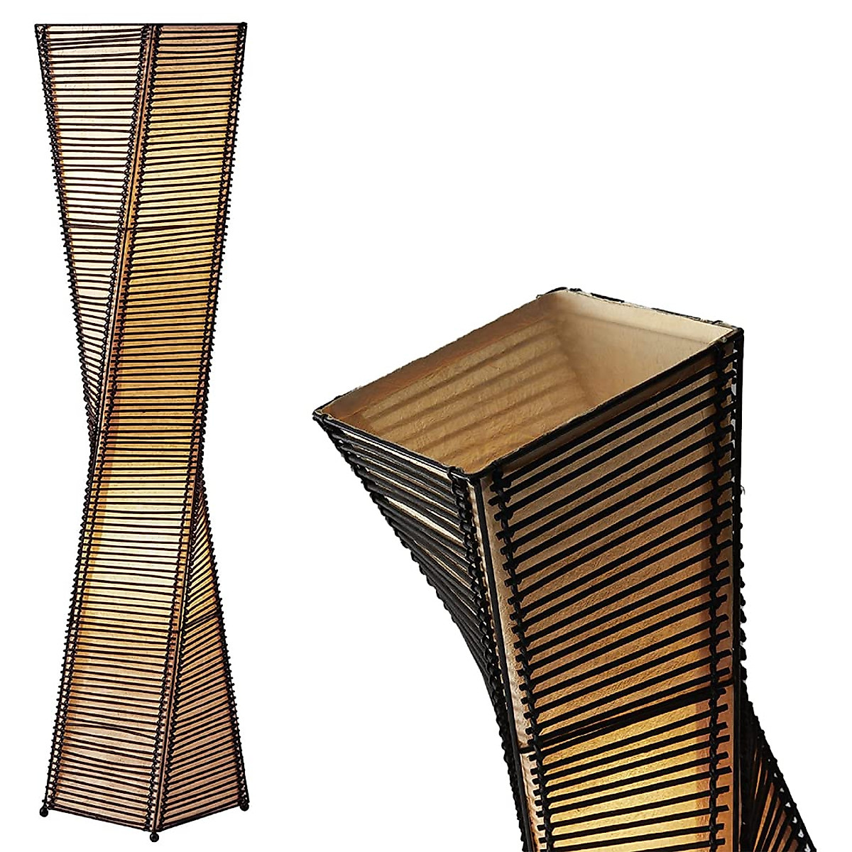 Adesso Home 4046-01 Transitional Two Light Floor Lamp from Stix Collection in Black Finish, Lantern