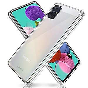 ProCase Galaxy A51 (4G Version) Case Clear 6.5" 2019 Released, Slim Lightweight Crystal Hybrid Bumper Cover, Shock-Proof, Anti-Slip Anti-Scratch Clear Case for Galaxy A51 4G Model SM-A515 –Clear