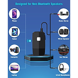 Golvery Upgraded Bluetooth 5.4 Receiver for Speaker, Wireless Audio Adapter for Home Audio Car Stereo with 3.5mm RCA Jack, 20 Hours Playtime, Dual Connection to 2 Phones, Easy Control ON/Off Slider