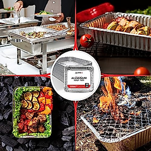 ALPHA LIVING 35 Pack Aluminum Foil Pans - Heavy Duty Aluminum Foil Baking Pan – Multipurpose Half Sheet Pans for BBQ, Oven, Freezer, Heating – Eco-Friendly Food Safe Oven Pan