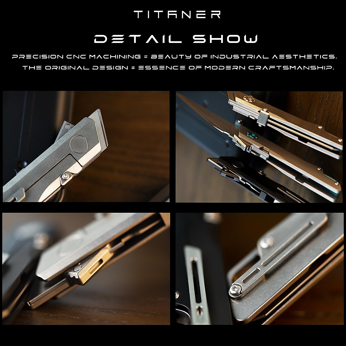 TITANER Raven Titanium EDC Folding Pocket Utility Knife - Box Cutter Suitable For Art Work, Outdoor, Hunting,Household tools (Stonewash)