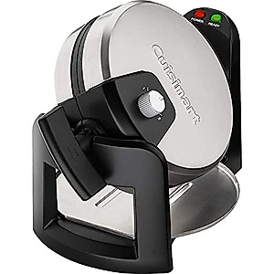 Cuisinart WAF-F30 Round Flip Belgian Waffle Maker Black/Stainless Bundle with 1 YR CPS Enhanced Protection Pack