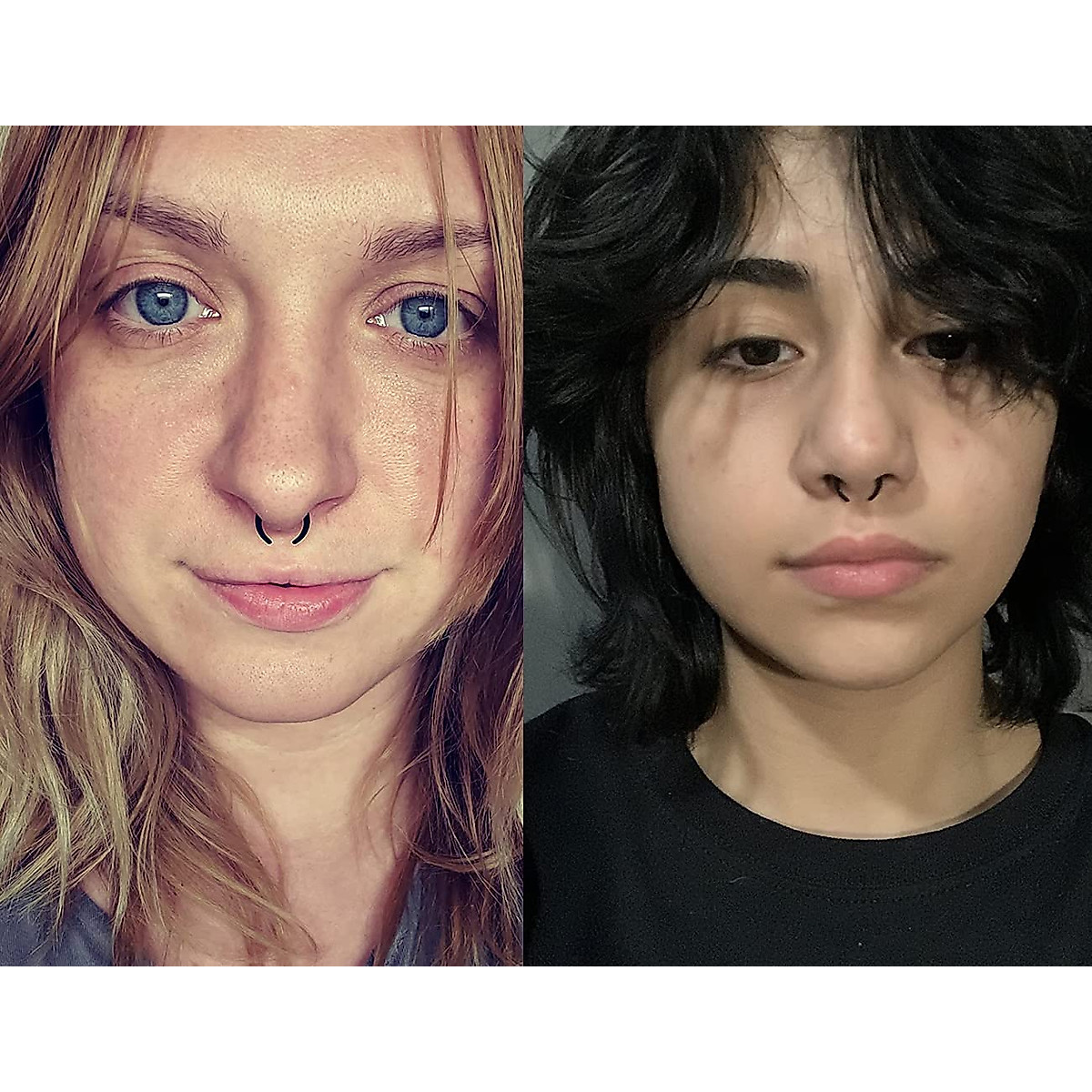 Longita Septum Rings Septum Jewelry 16g Septum Ring Septum Piercing Spike Ball Black Silver Rose Gold