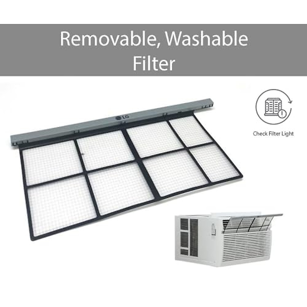 LG 18,000 BTU Window Air Conditioner, 230/208V, Cools 1,000 Sq.Ft. (25' x 40' Room Size), Quiet Operation, Electronic Control with Remote, 3 Cooling & Fan Speeds, Auto Restart, White