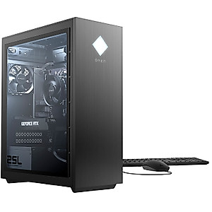 HP Omen 25L GT12-0119 Gaming Desktop, AMD Ryzen 5 3600, HyperX 16GB DDR4-3200 SDRAM, 1TB HDD + 256GB SSD, NVIDIA GeForce RTX 2060, Windows 10 Home, 13Z14AA#ABL (Renewed)